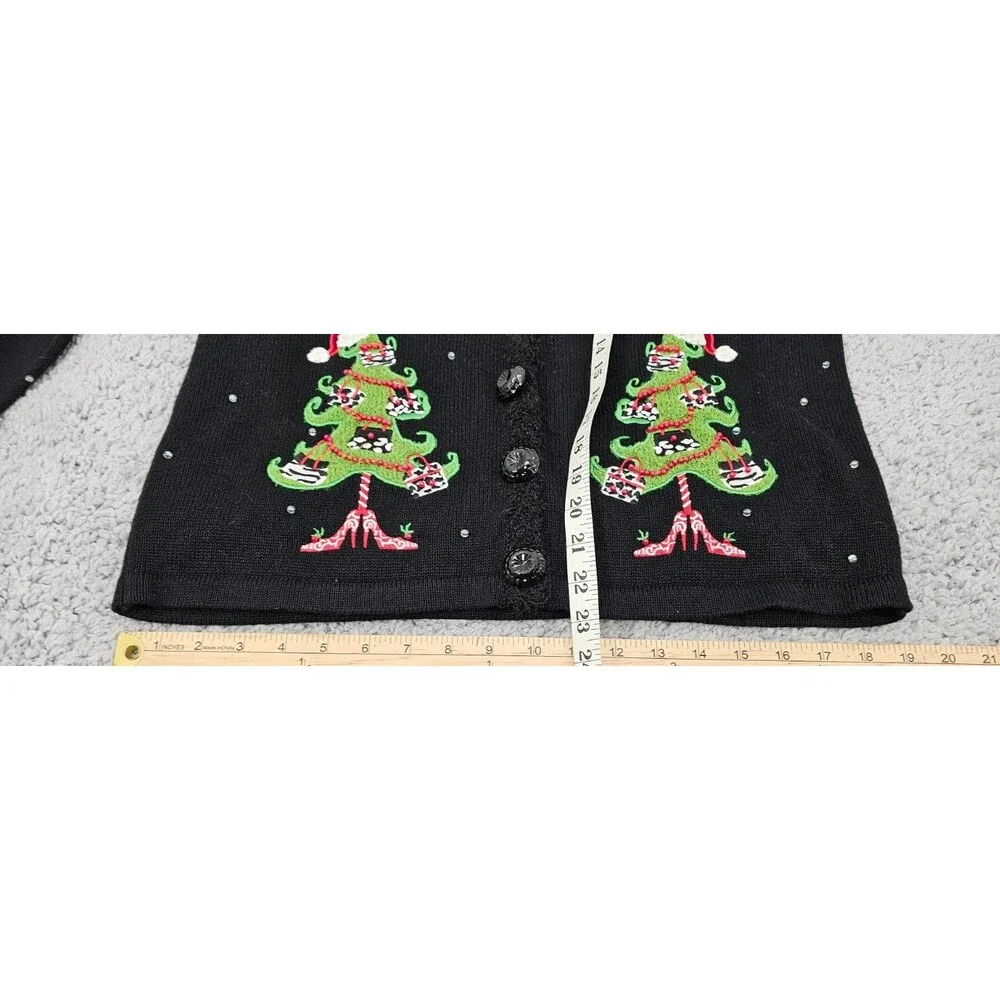 Mandal Bay | Sweaters | Vintage Mandal Bay Black Christmas Cardigan ...